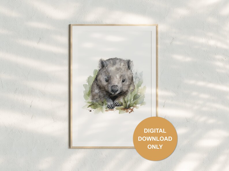 Australian Wombat Watercolour Art Print Digital Download - Etsy Australia