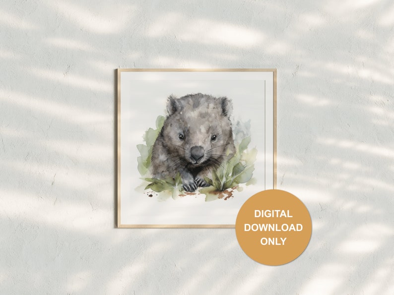 Australian Wombat Watercolour Art Print Digital Download - Etsy Australia
