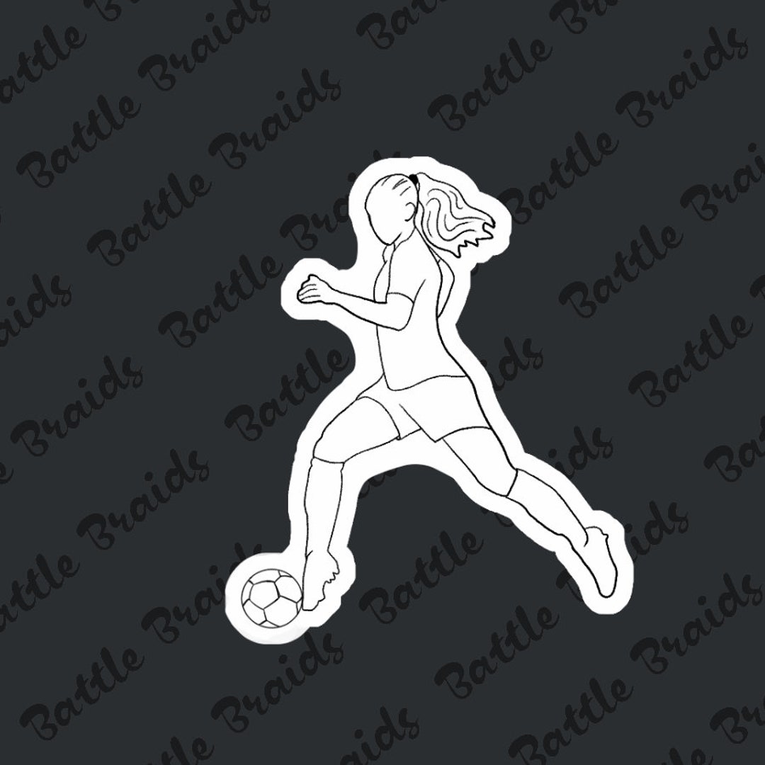 Soccer Girlie Line Art 1 - Etsy