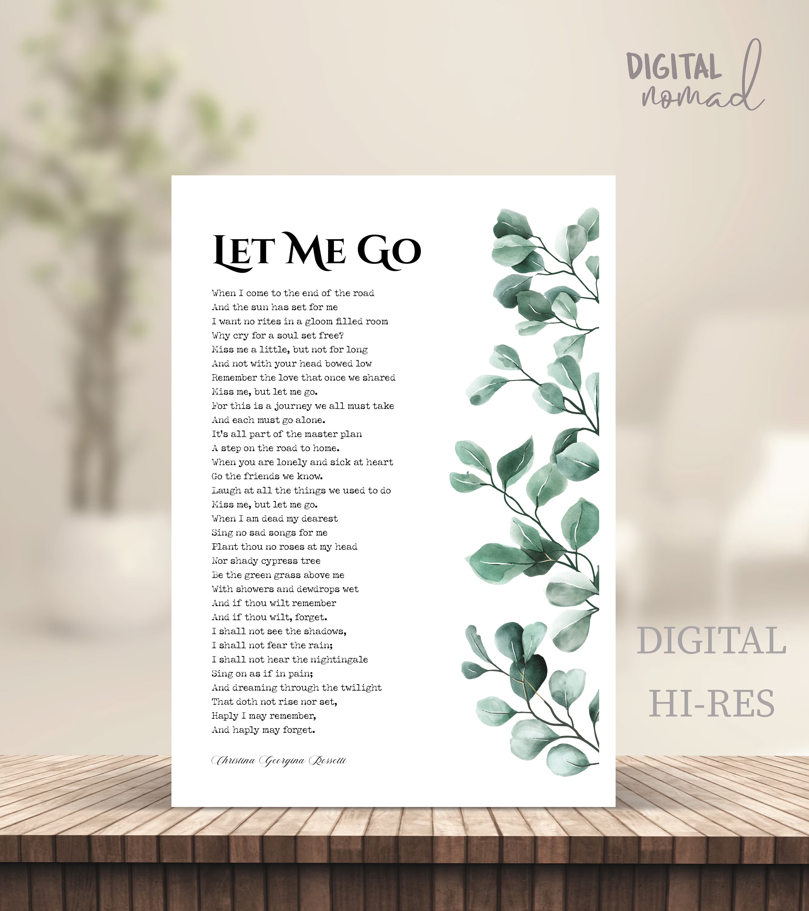 Let Me Go Poem by Christina Rossetti Funeral Poem Memorial - Etsy Let Me Go Poem by Christina Rossetti Funeral Poem Memorial - Etsy