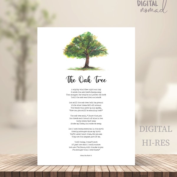 Oak Tree Poem - Etsy
