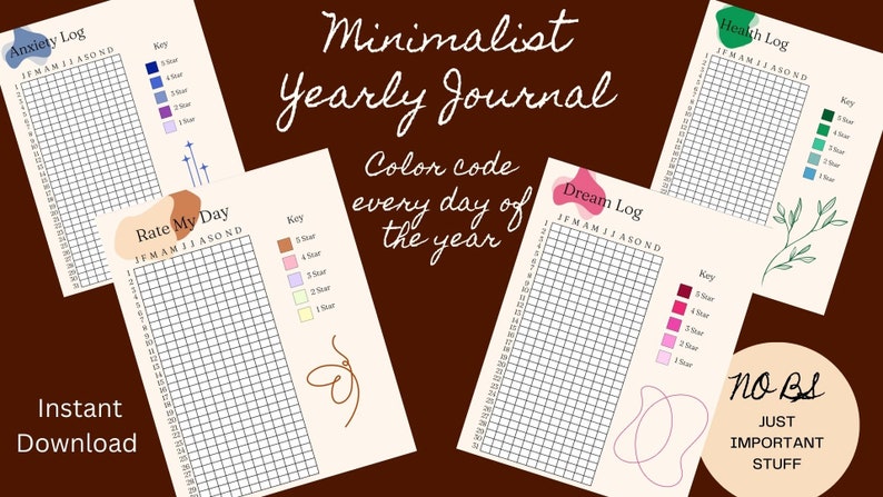Digital Color Coded Journal Workbook Tracker for Wellbeing Selfcare ...