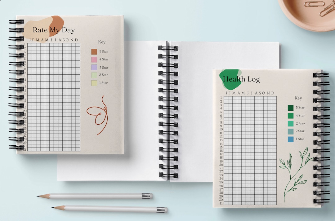 Digital Color Coded Journal Workbook Tracker for Wellbeing Selfcare ...