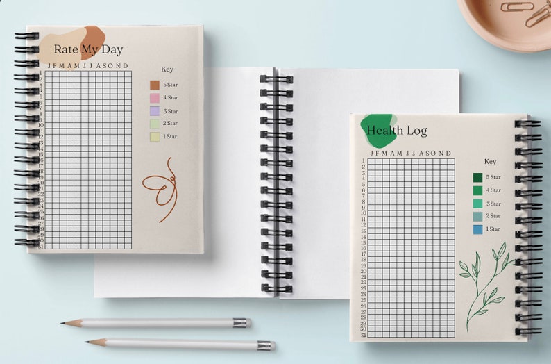 Digital Color Coded Journal Workbook Tracker for Wellbeing Selfcare ...
