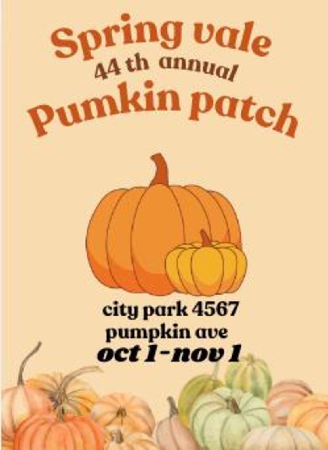 Printable Pumpkin Patch Event Flyer PDF - Instant Download - Autumn ...