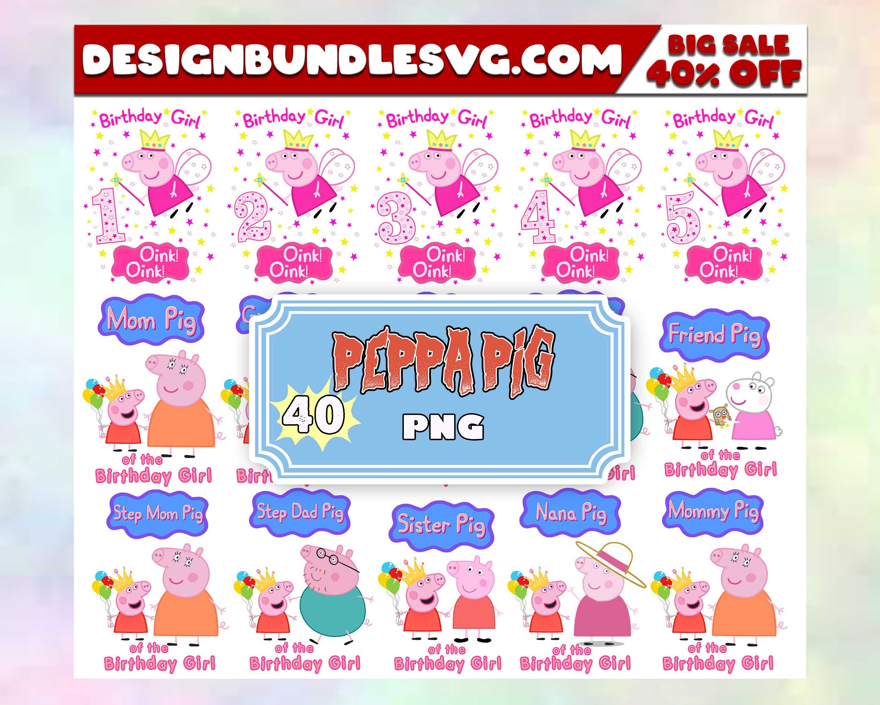 40 Peppa Pig Svg Bundle Peppa Pig Svg Files for Cricut Peppa - Etsy