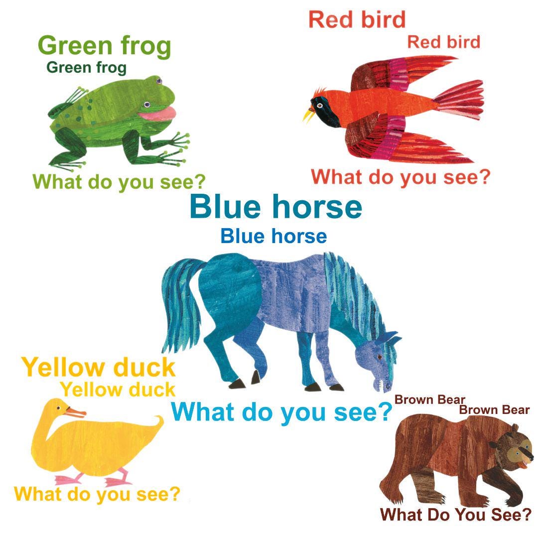Brown Bear Brown Bear Print Pack 1 (with Words) - Etsy