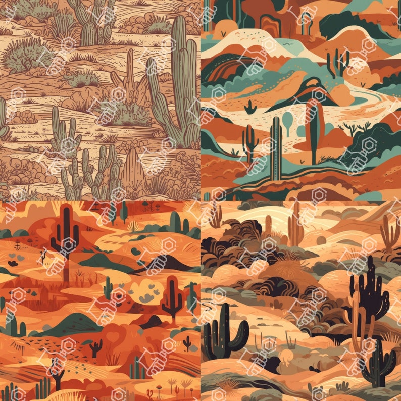 Desert Seamless, Desert Pattern, Desert Background, Seamless, Pattern ...
