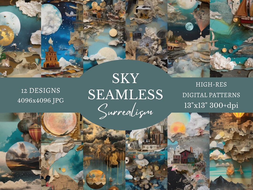 Sky Seamless, Sky Pattern, Sky Background, Surreal Seamless, Surreal ...