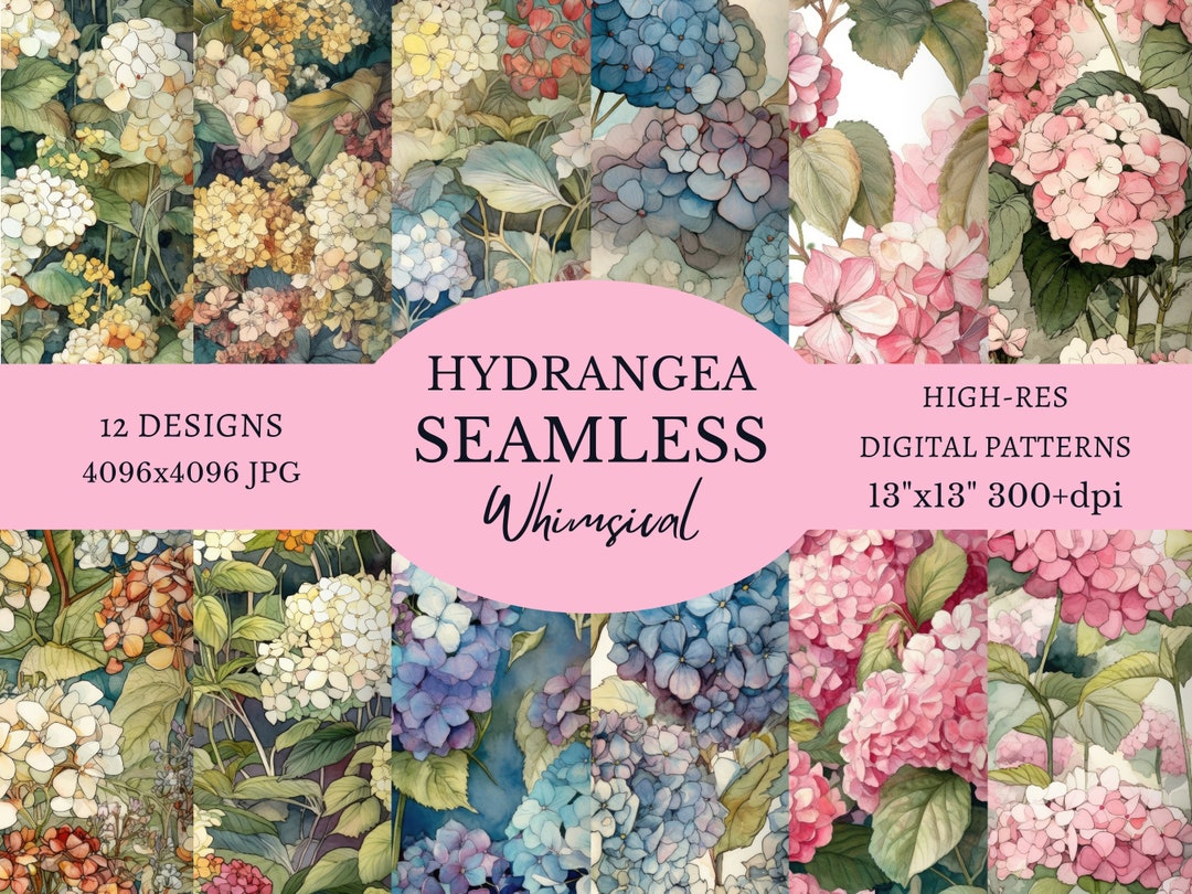 Hydrangea Seamless, Hydrangea Pattern, Hydrangea Background, Seamless ...