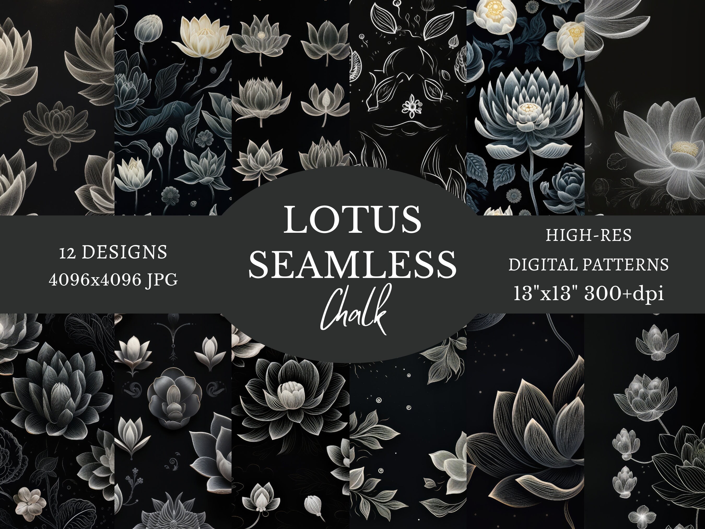 Lotus Seamless, Lotus Pattern, Floral Seamless, Floral Pattern, Digital ...