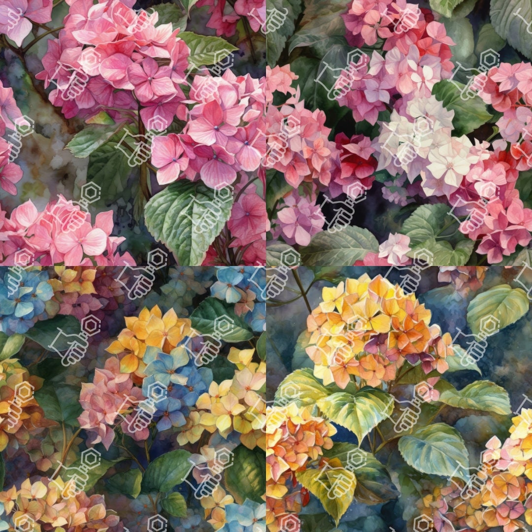 Hydrangea Seamless, Hydrangea Pattern, Hydrangea Background, Seamless ...