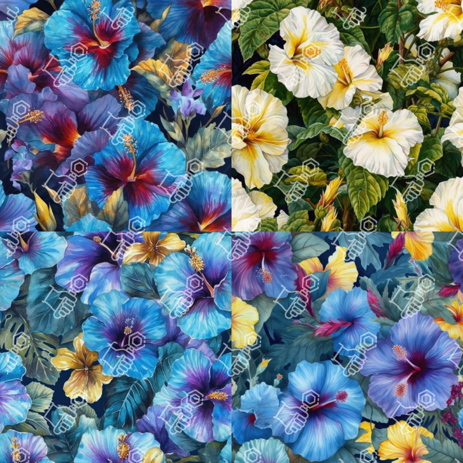 Hibiscus Seamless, Hibiscus Pattern, Hibiscus Background, Seamless ...