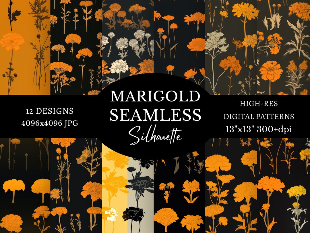 Marigold Seamless, Marigold Pattern, Seamless, Pattern, Digital Paper ...