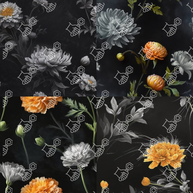 Marigold Seamless, Marigold Pattern, Seamless, Pattern, Digital Paper ...