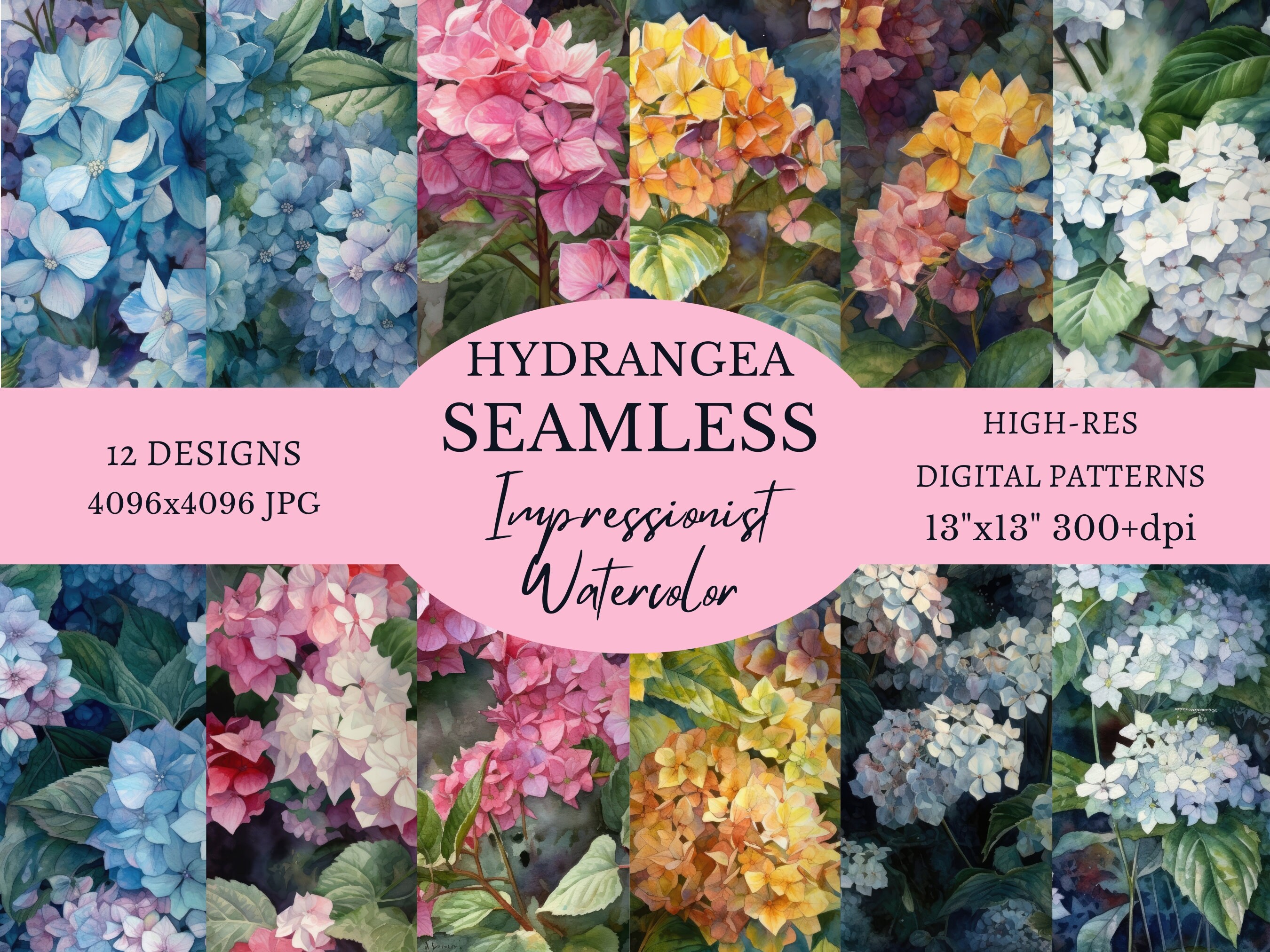 Hydrangea Seamless, Hydrangea Pattern, Hydrangea Background, Seamless ...