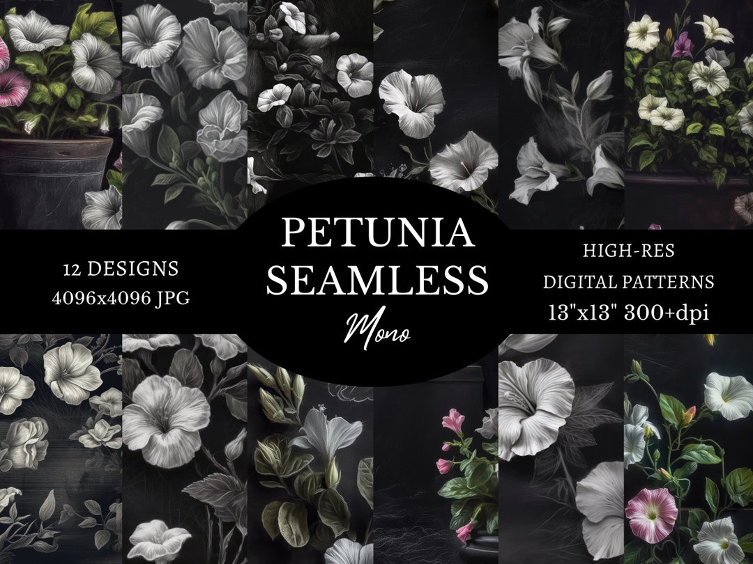 Petunia Seamless, Petunia Pattern, Seamless, Pattern, Digital Paper ...