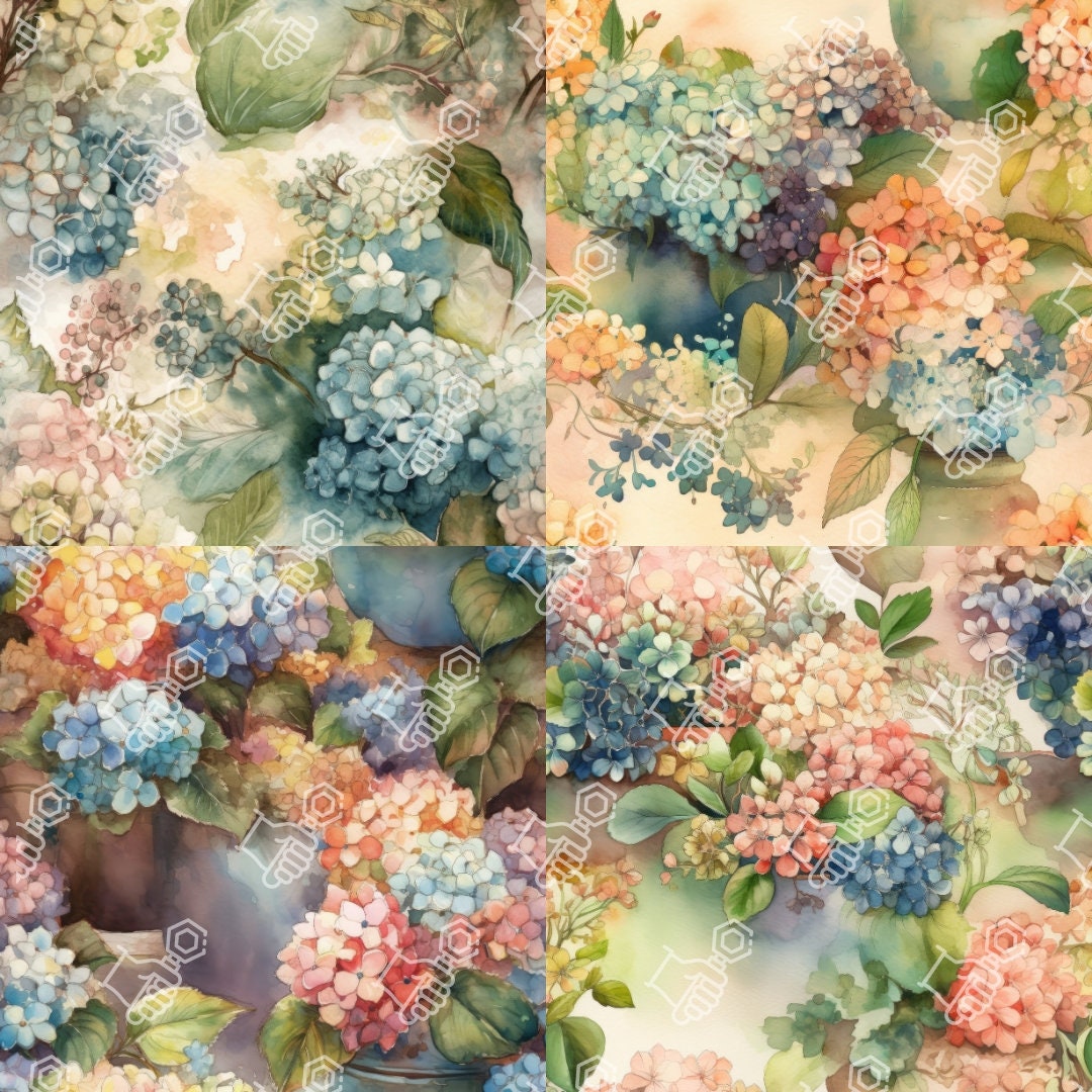 Hydrangea Seamless, Hydrangea Pattern, Hydrangea Background, Seamless ...