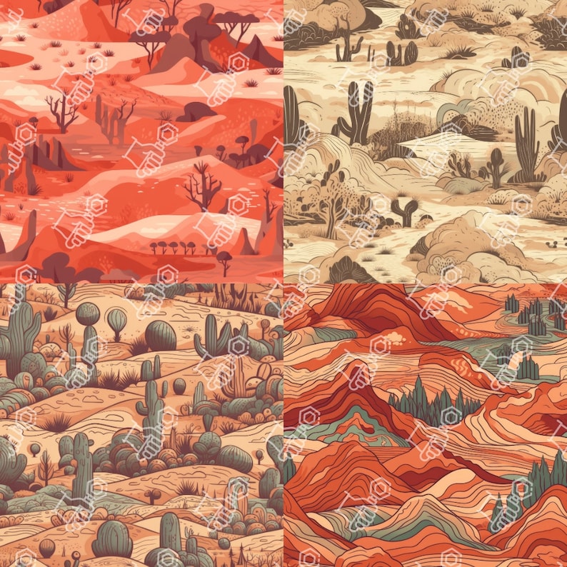 Desert Seamless, Desert Pattern, Desert Background, Seamless, Pattern ...