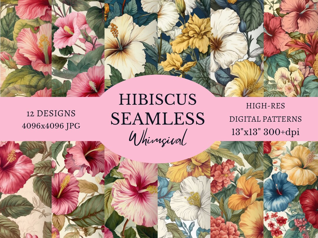 Hibiscus Seamless, Hibiscus Pattern, Hibiscus Background, Seamless ...