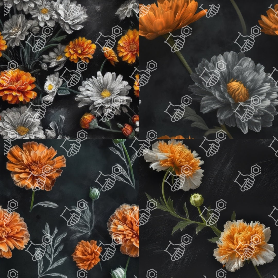 Marigold Seamless, Marigold Pattern, Seamless, Pattern, Digital Paper ...