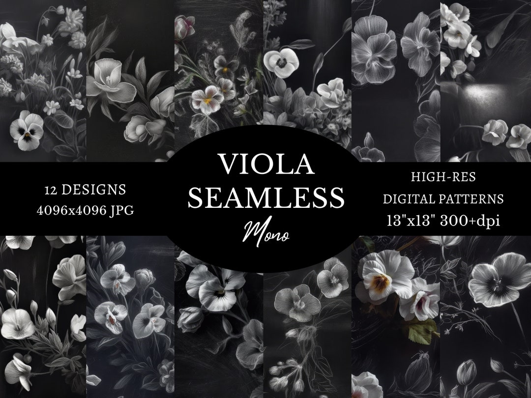 Viola Seamless, Viola Pattern, Seamless, Pattern, Digital Paper, Floral ...