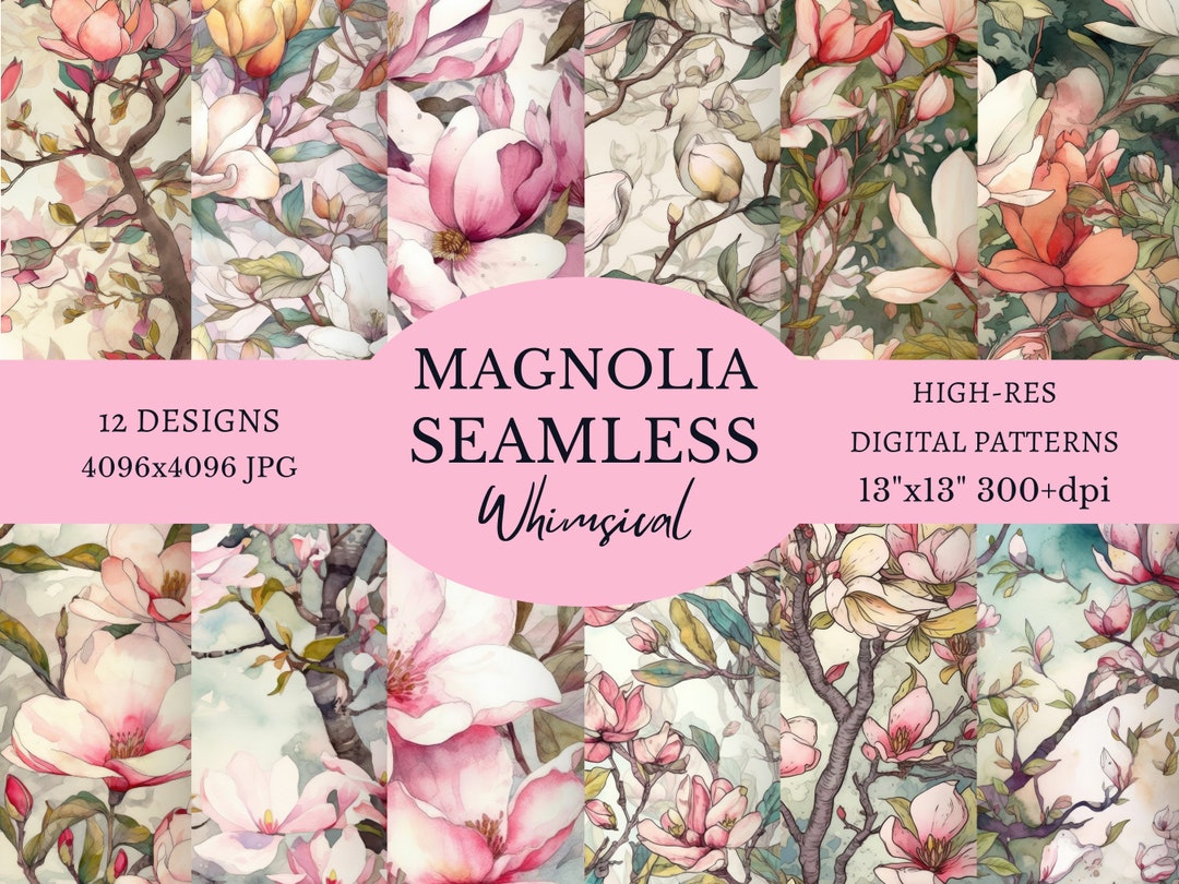 Magnolia Seamless, Magnolia Pattern, Magnolia Background, Seamless ...