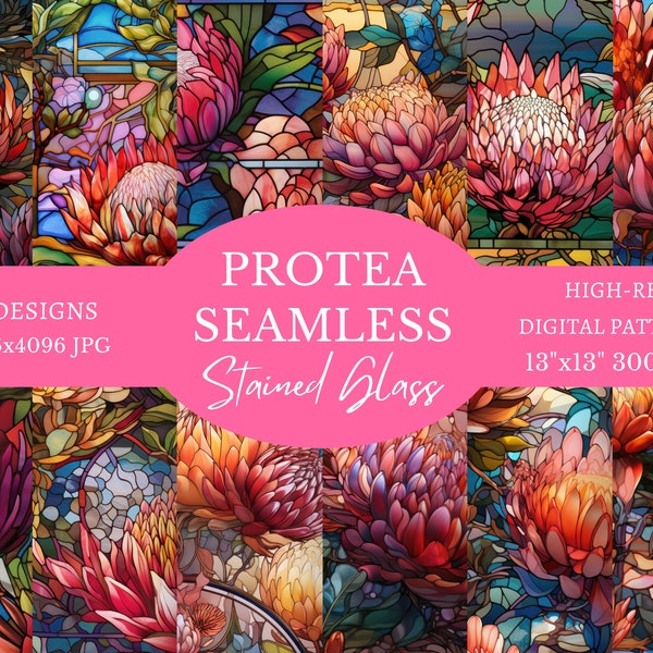 Stained Glass Protea Pattern - Etsy