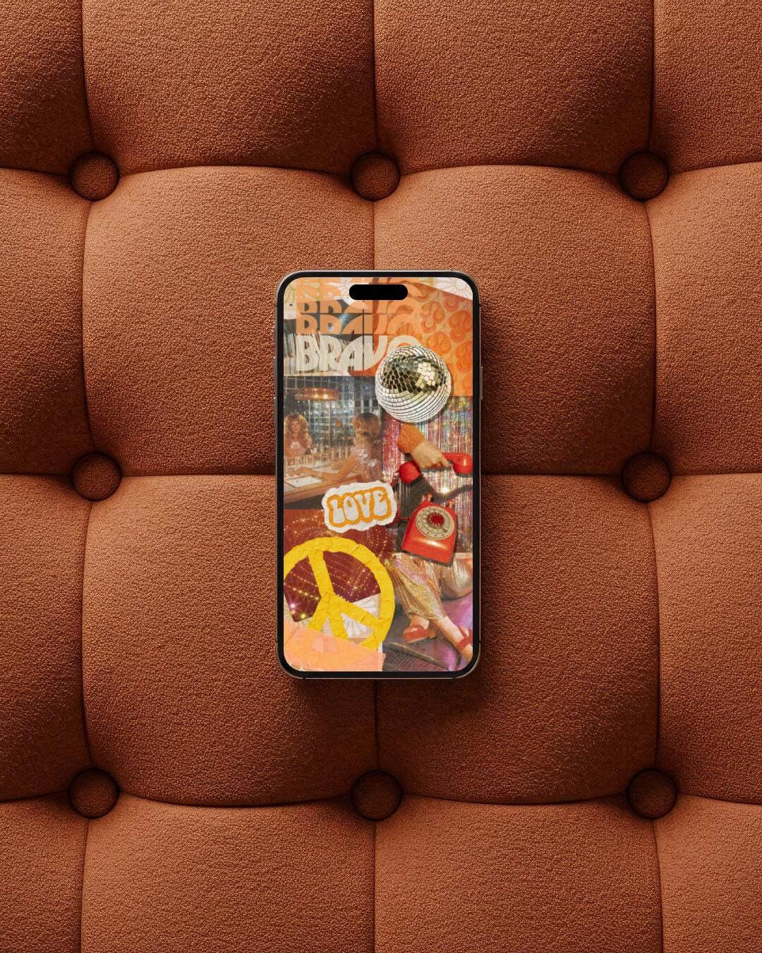 Vintage 70s Collage Phone Wallpaper • Retro Aesthetic Background ...