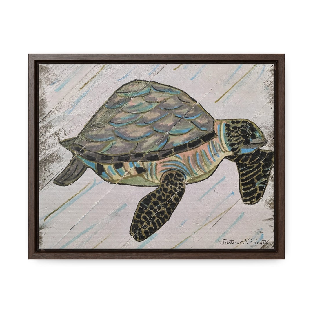 Framed Sea Turtle Canvas Art - Etsy