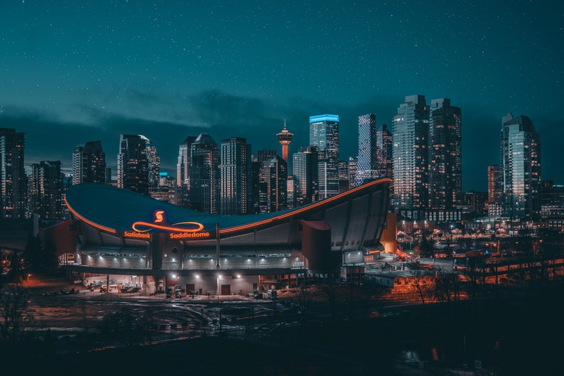 Calgary City Skyline Print - Etsy