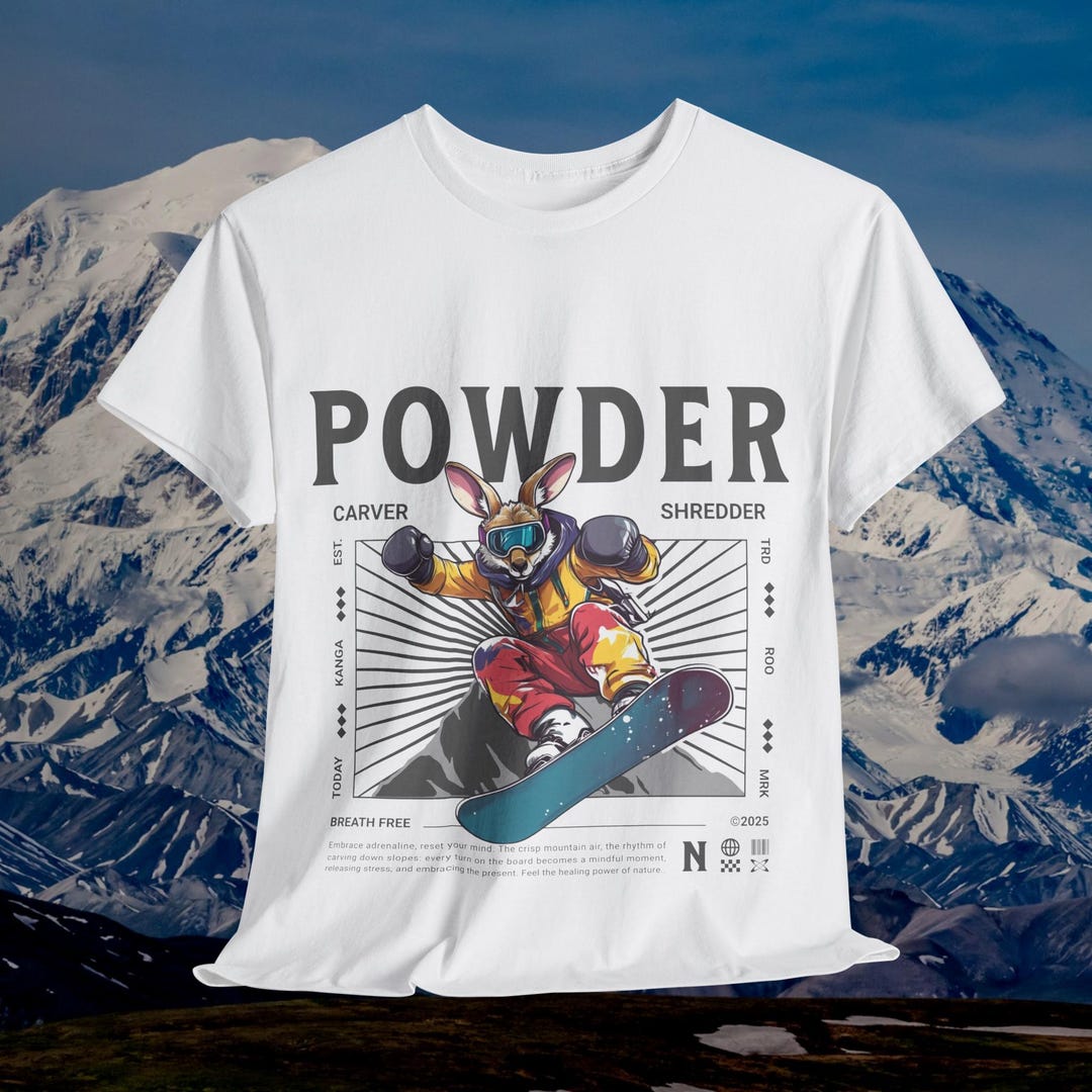 Snowboarding Gifts, Snowboard T-shirt, Kangaroo Tee, Australia Snow ...