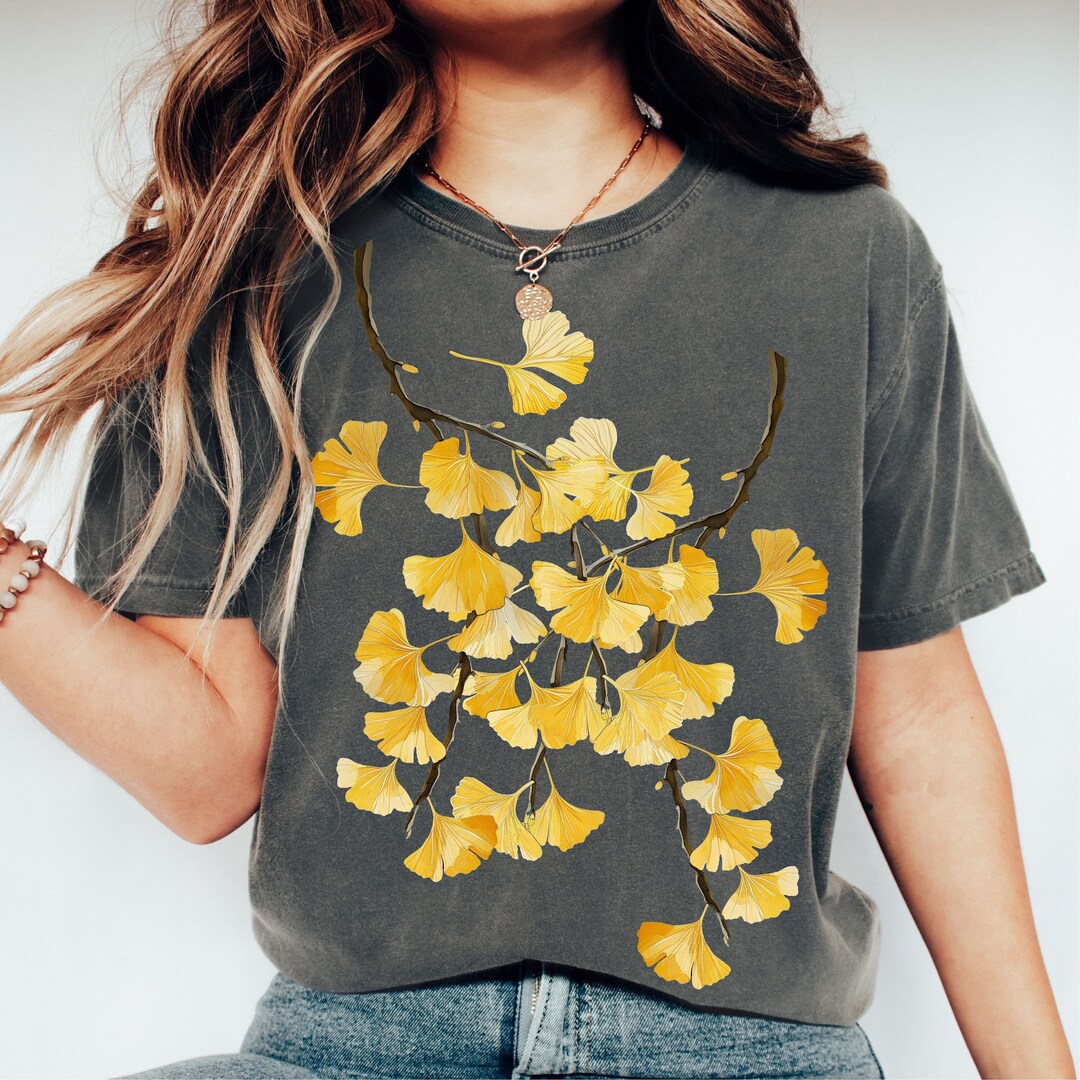 Ginkgo Leaf Graphic Tee: Comfort Colors Cottagecore Shirt - Etsy