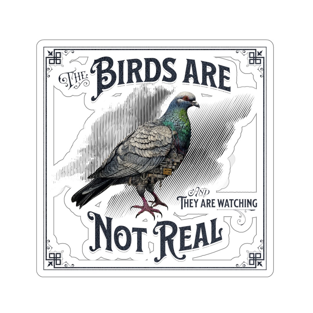 Birds Are Not Real Sticker, Funny Conspiracy Theory Sticker, Meme ...