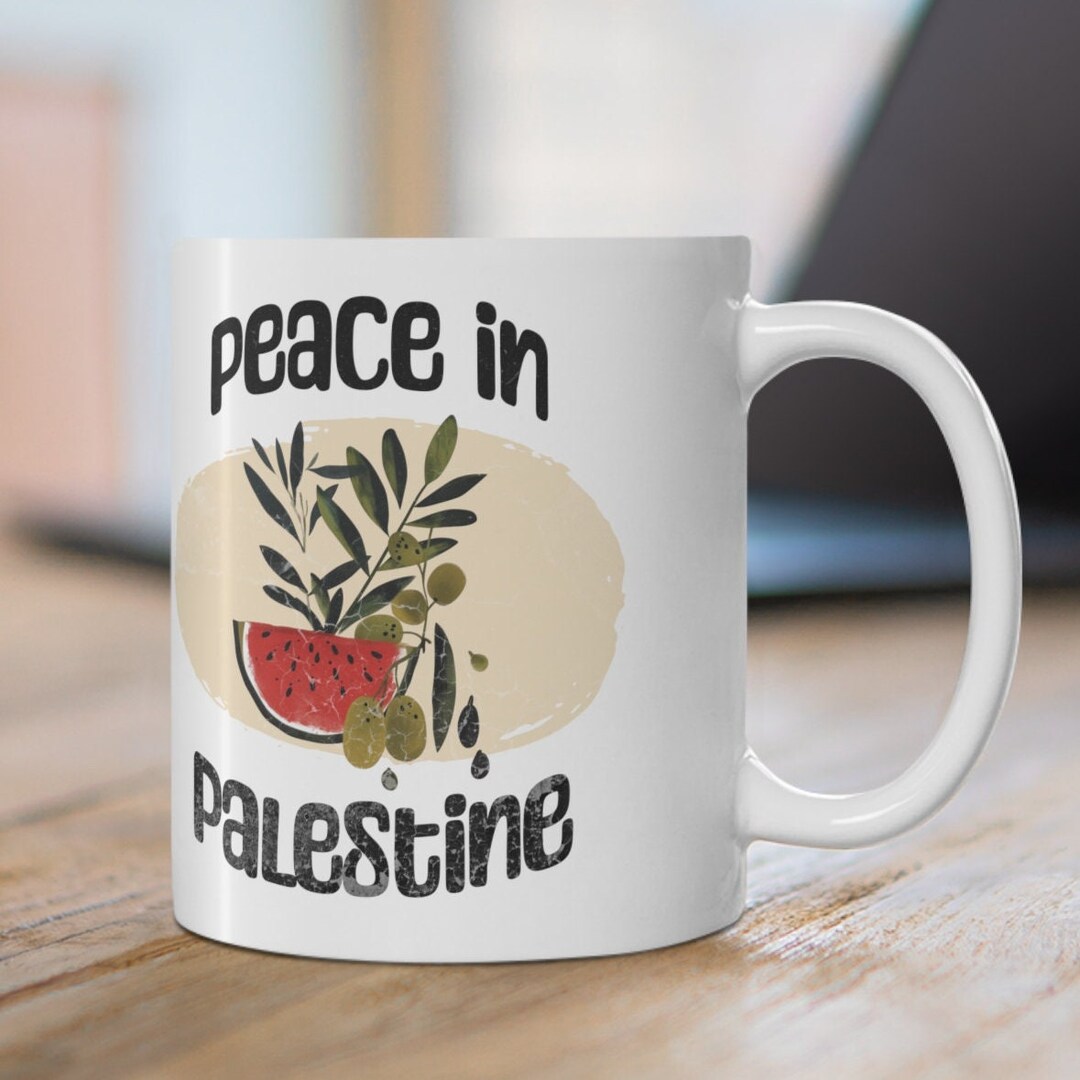 Palestine Mug, Peace in Palestine, Palestine Watermelon and Olives ...
