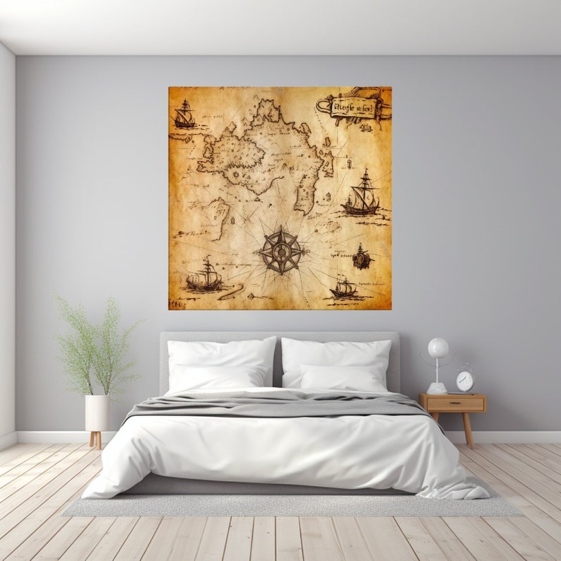 Secret Pirate Map on Stretched Canvas - Etsy