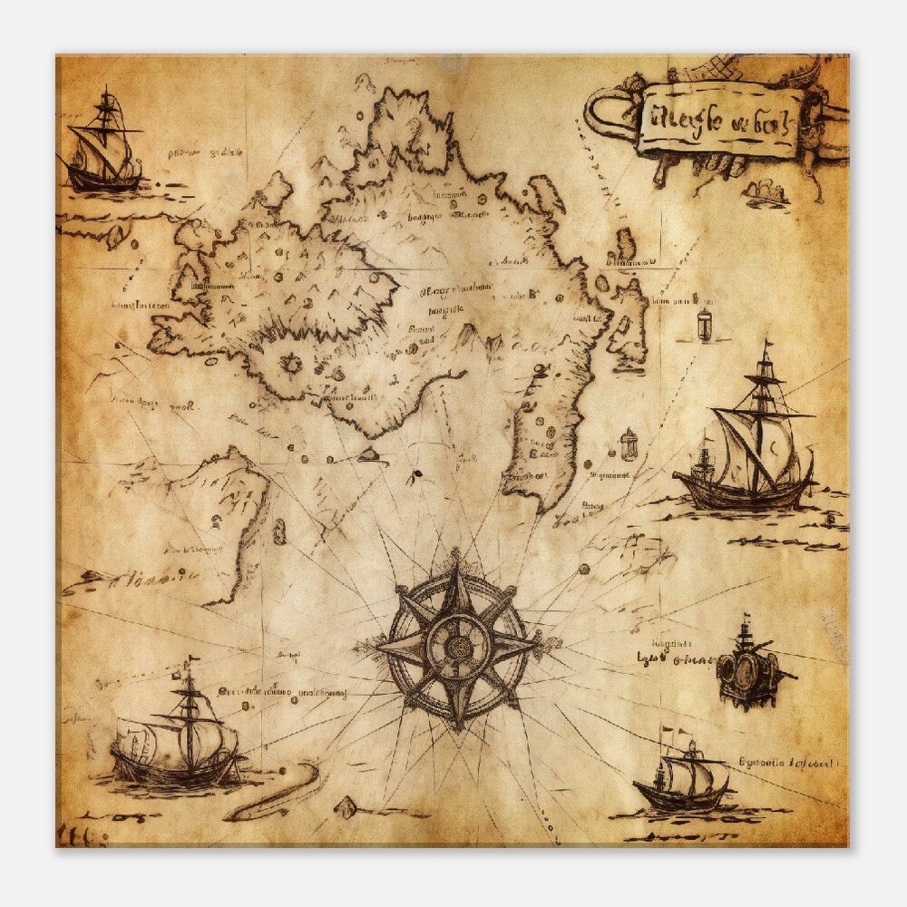 Secret Pirate Map on Stretched Canvas - Etsy