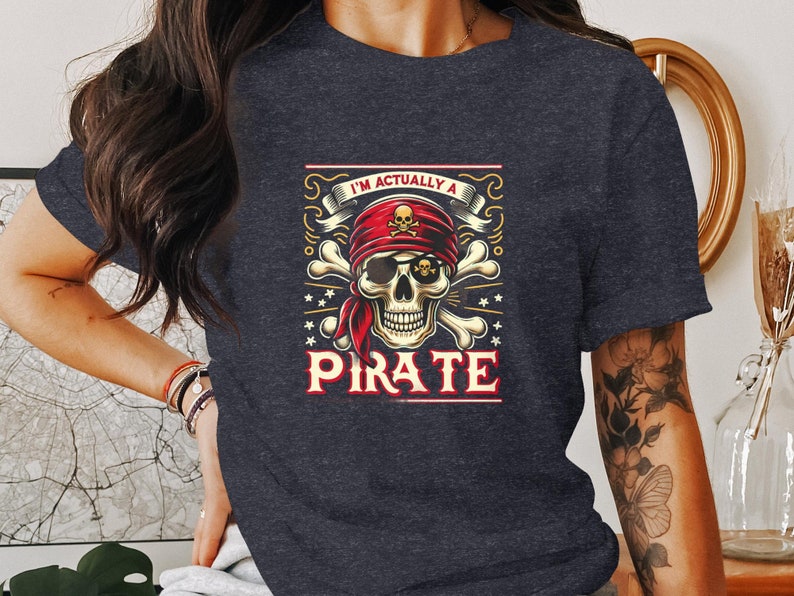 I'm Actually a Pirate Funny T-shirt Pirate Shirts for Men - Etsy