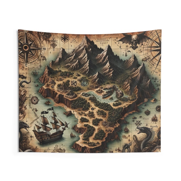 Secret Pirate Map on Stretched Canvas - Etsy Canada