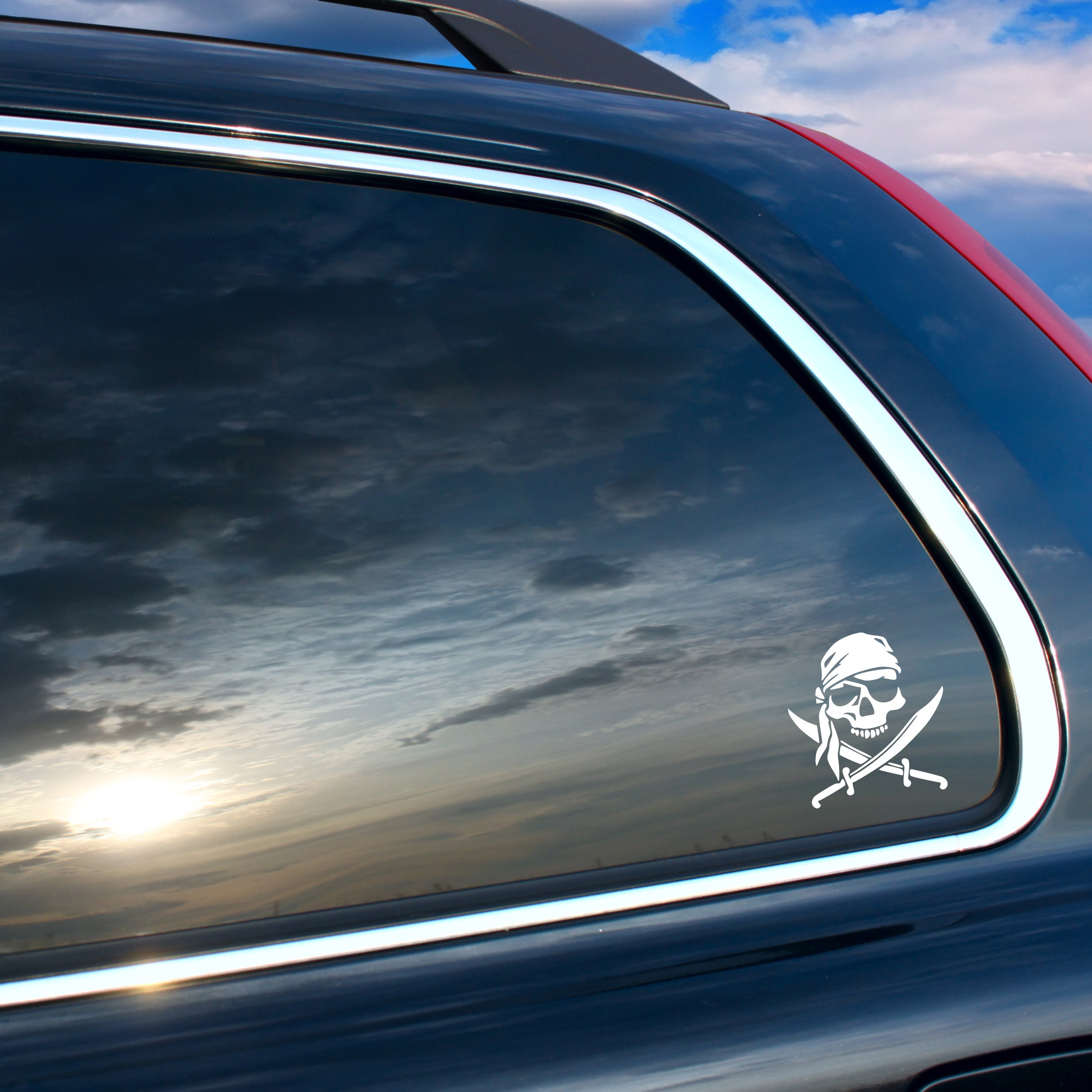 Pirate Skull and Crossbones Vinyl Decal, Pirate Theme Sticker, Skull ...