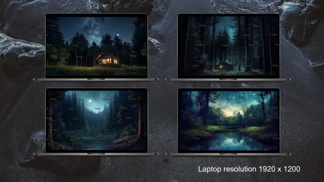 4 Moody Forest Laptop Wallpapers Digital Wall Paper Digital Download ...