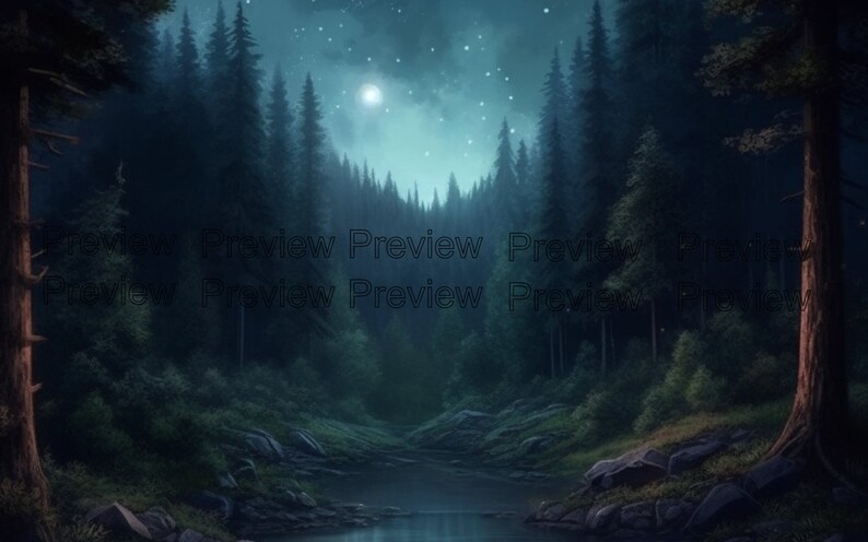 4 Moody Forest Laptop Wallpapers Digital Wall Paper Digital Download ...