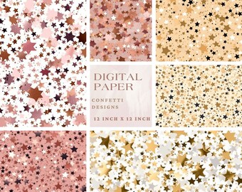 Abstract Floral Design II Digital Paper, 6 Patterns, Instant Download ...