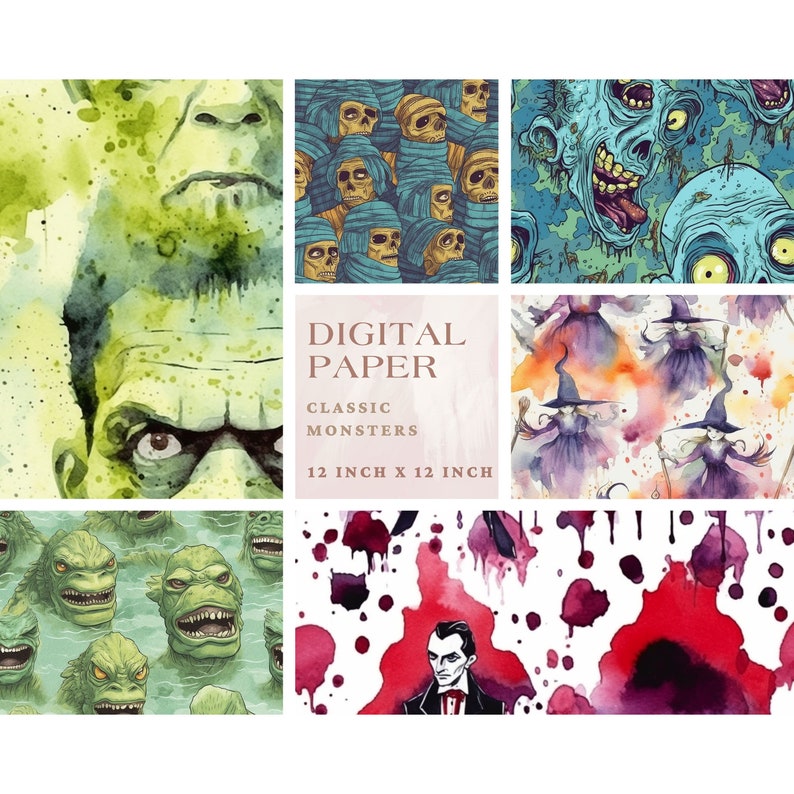 120 Digital Paper Design Bundle I, Instant Download, SEAMLESS TILED ...