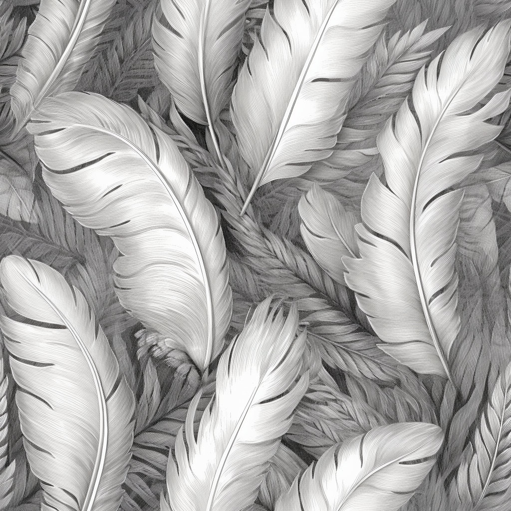 Pencil Sketch Feather Design Digital Paper, 6 Patterns, Instant ...