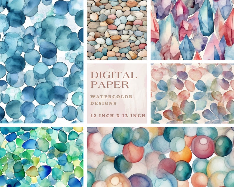 120 Digital Paper Design Bundle I, Instant Download, SEAMLESS TILED ...