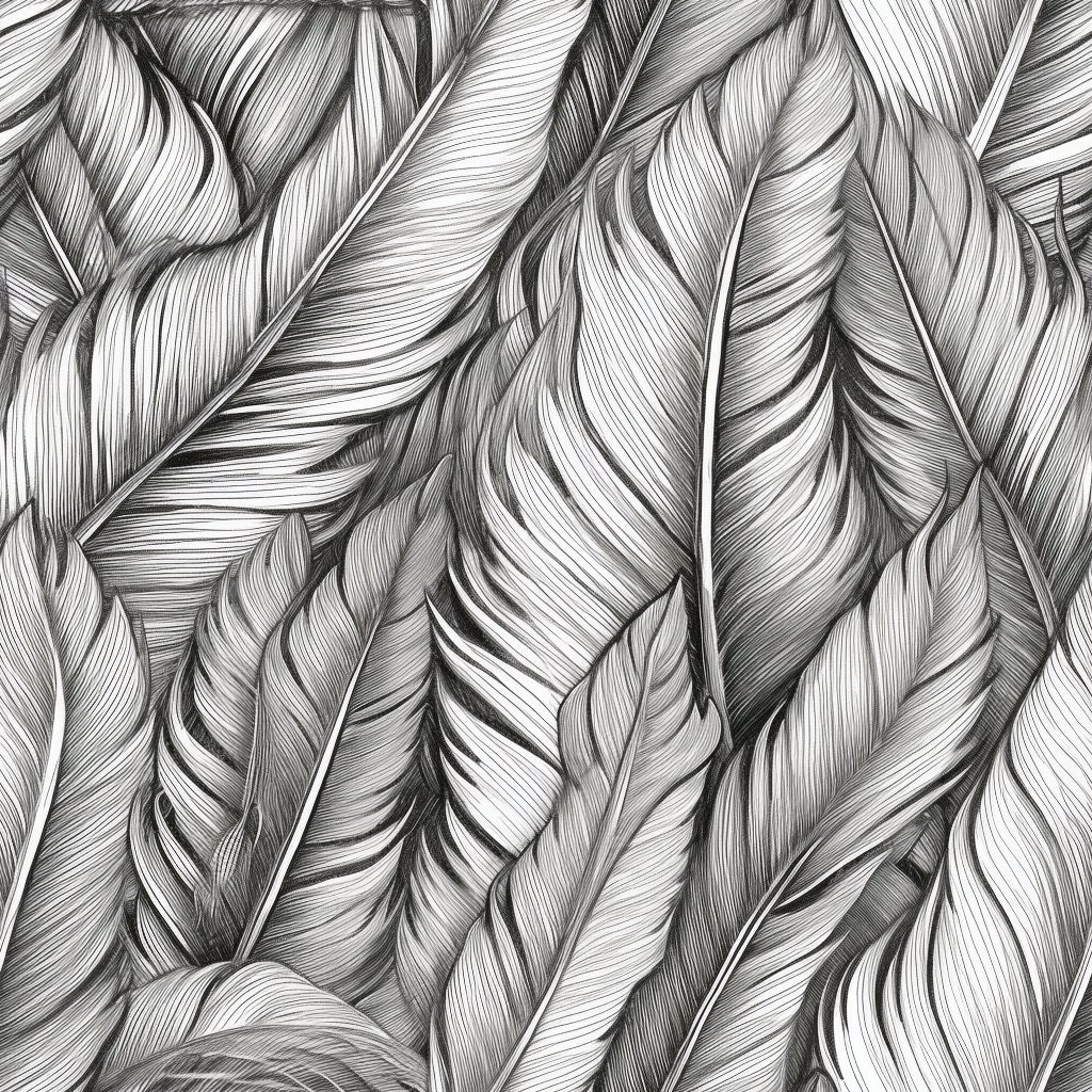 Pencil Sketch Feather Design Digital Paper, 6 Patterns, Instant ...