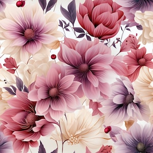 Abstract Floral Design Digital Paper, 6 Patterns, Instant Download ...