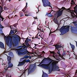 Abstract Floral Design II Digital Paper, 6 Patterns, Instant Download ...