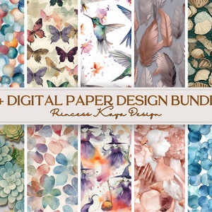 120 Digital Paper Design Bundle I, Instant Download, SEAMLESS TILED ...